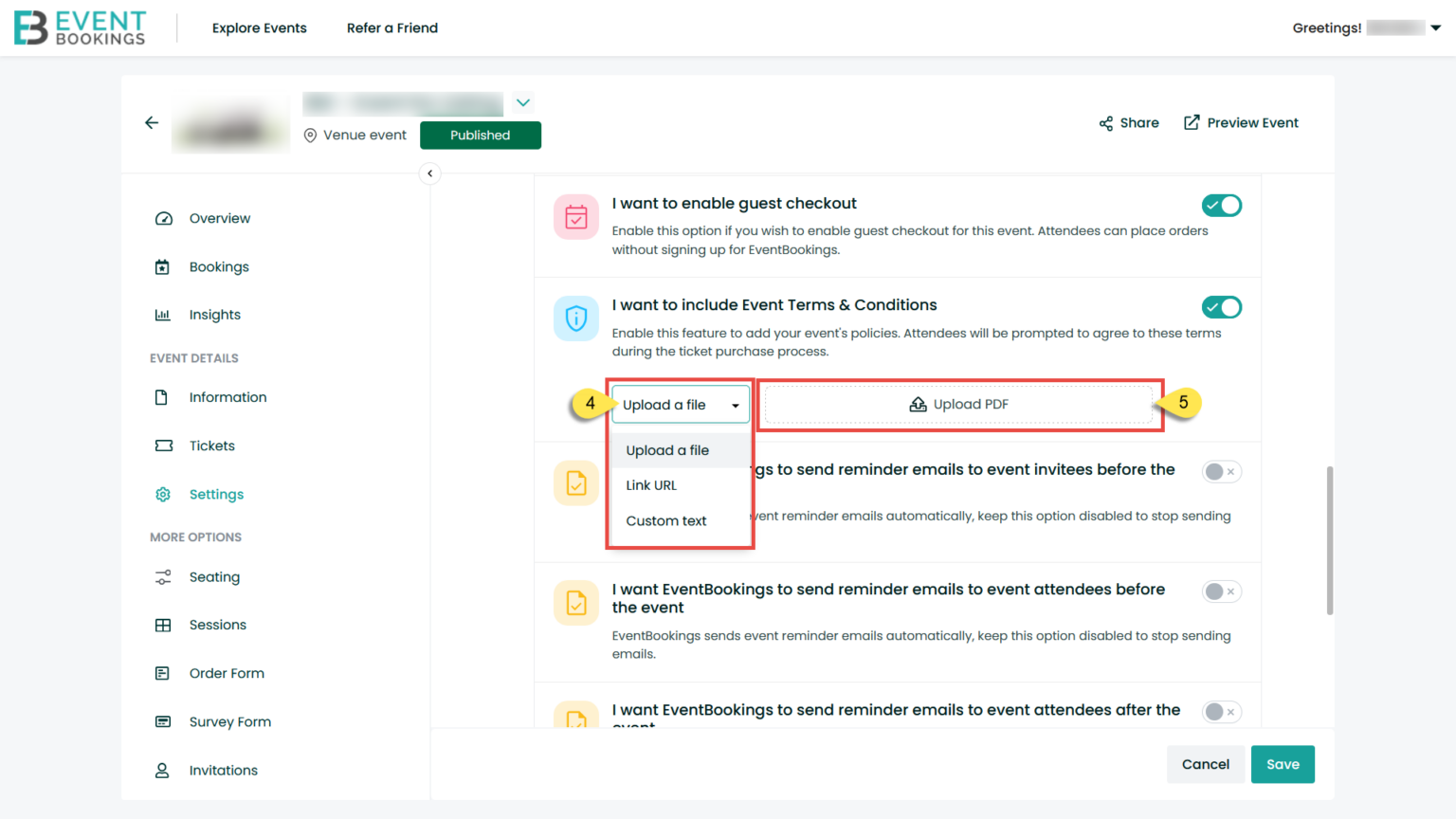 How to Add Terms and Conditions for Your Event | EventBookings Help Center