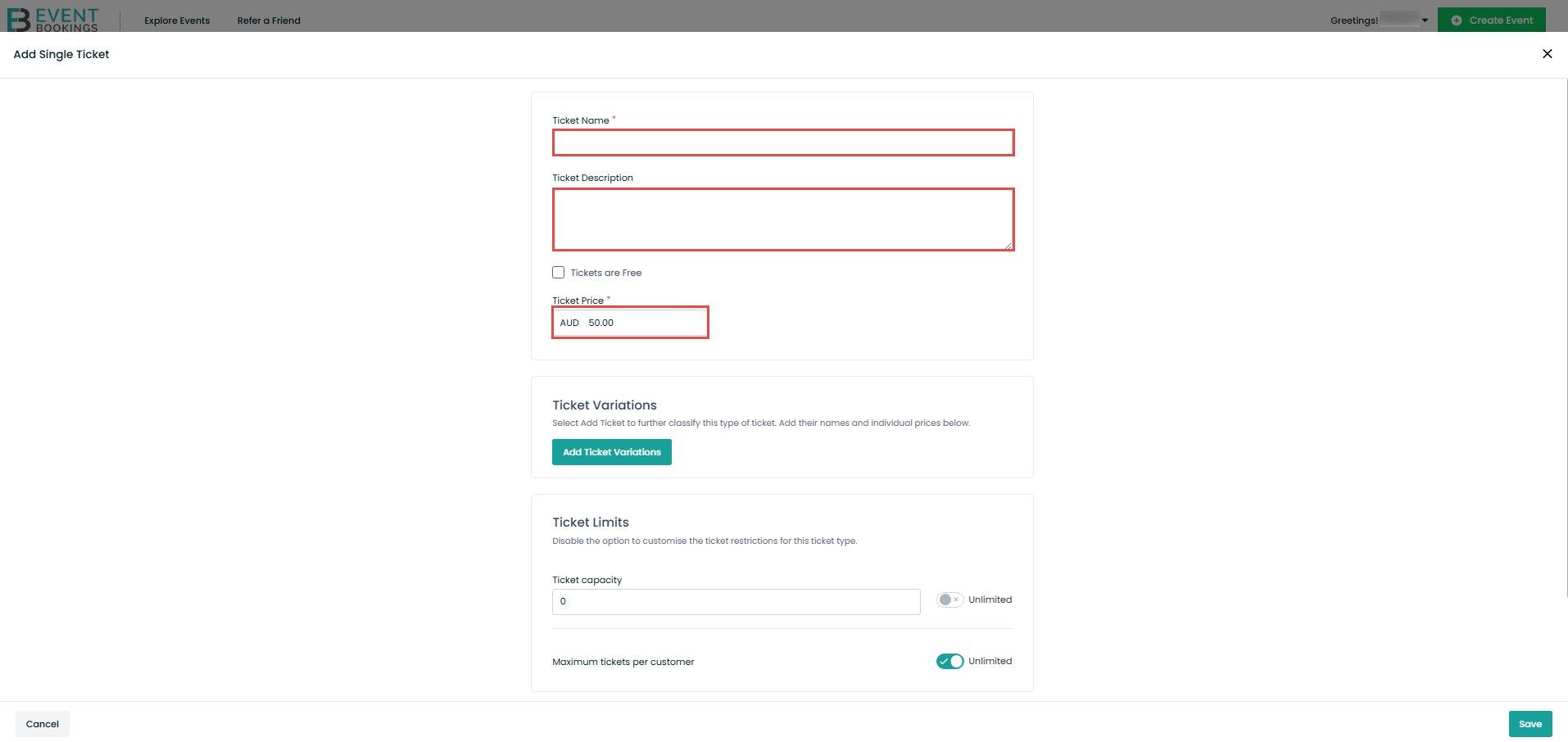 How to Set Up Ticket Capacity for Your Event | EventBookings Help Center