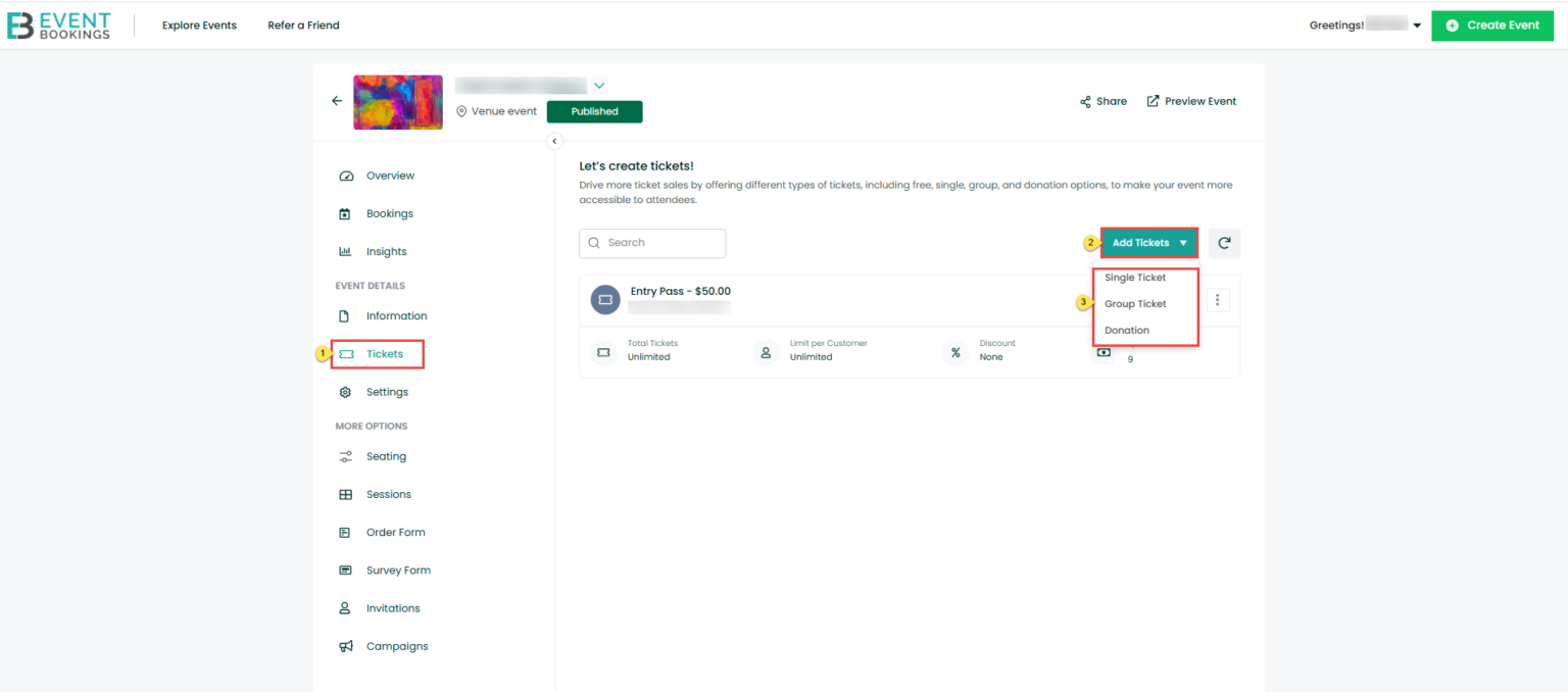 How to Set the Maximum Number of Tickets Per Customer | EventBookings ...